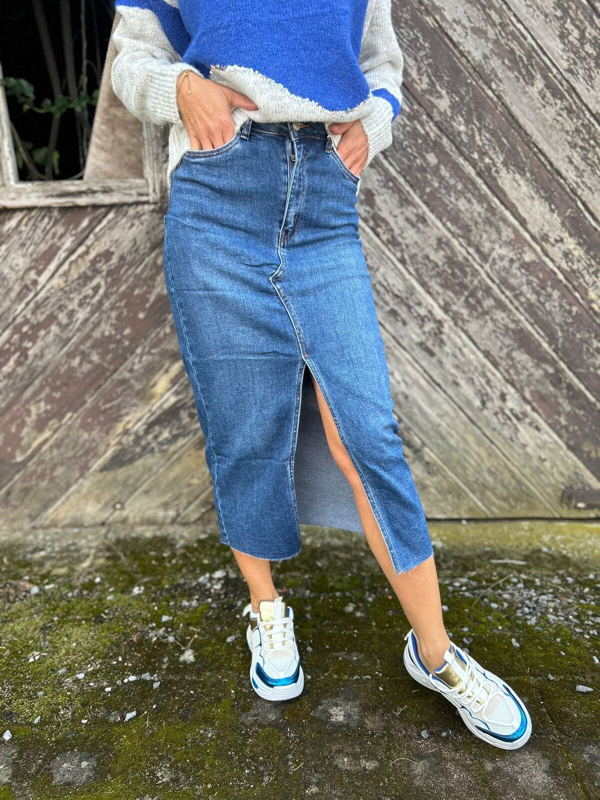 Lange jeans rok | Diva Fashion