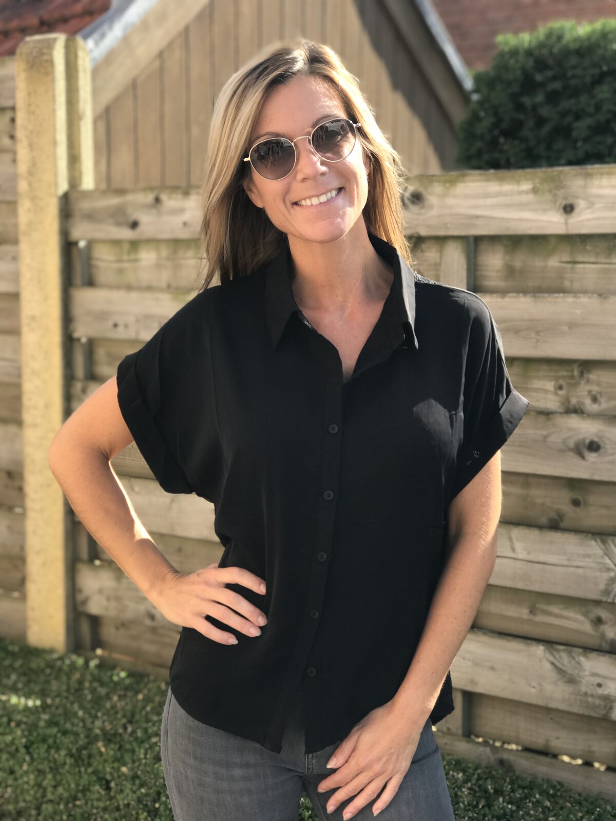 Hemdje in zwart met kant op de rug | Diva Fashion