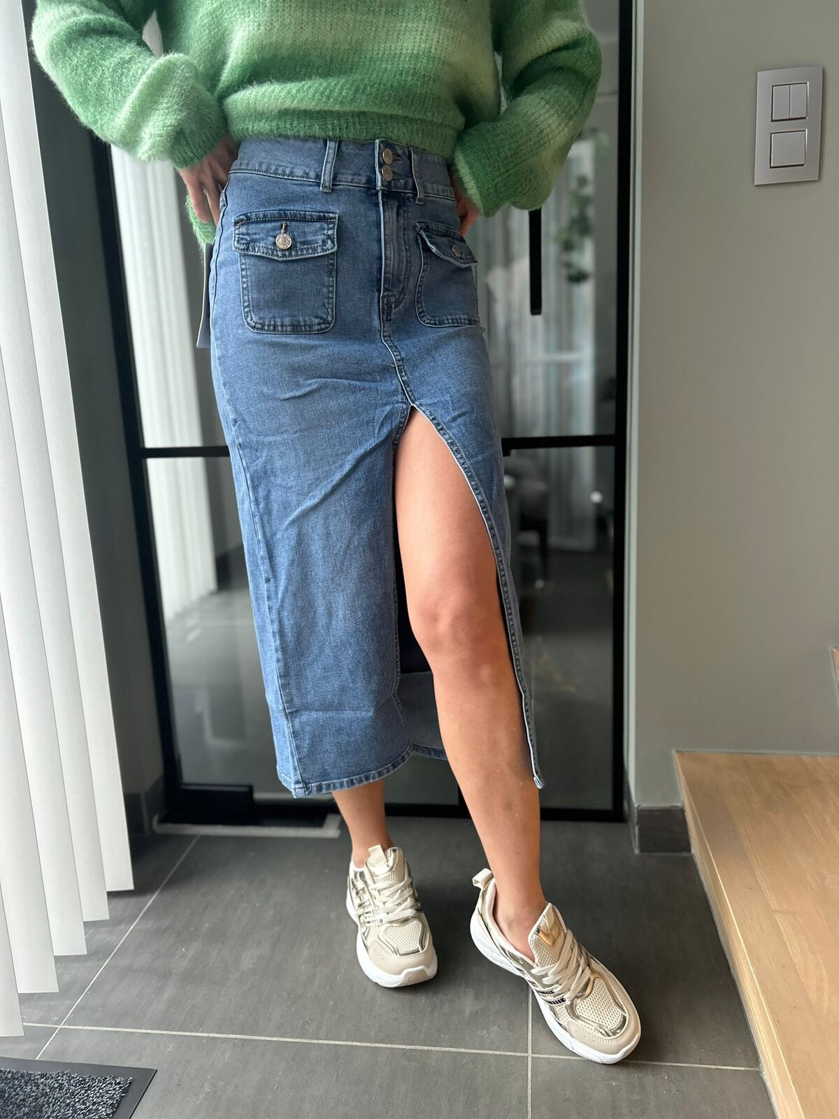 Jeans rok met zakken | Diva Fashion