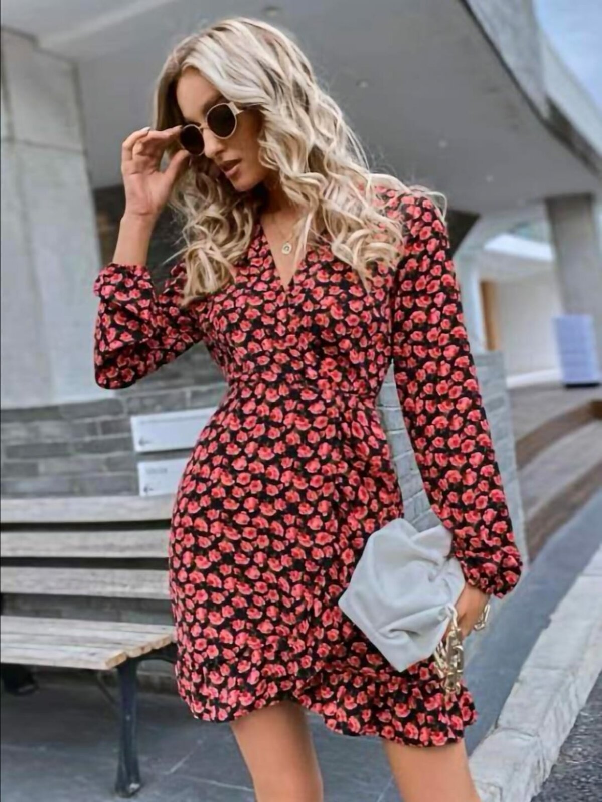 Kleedje rode bloemetjes | Diva Fashion