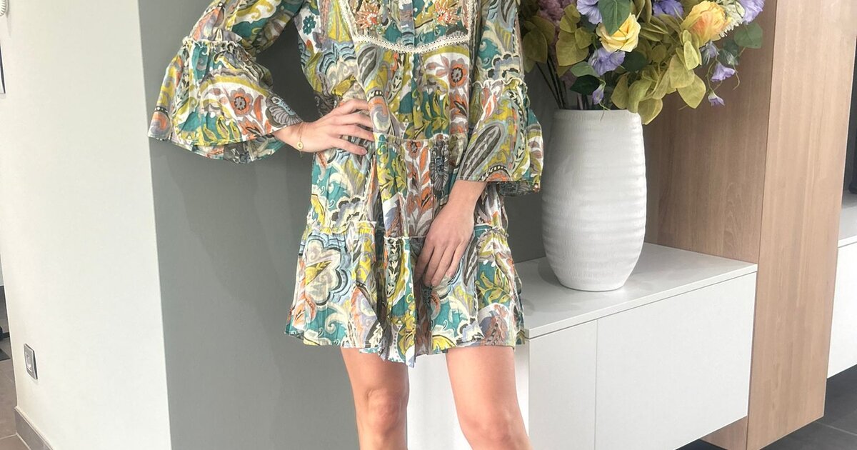 Los kleedje met kaki print | Diva Fashion