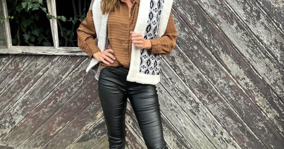 Body met pels in zwart witte print | Diva Fashion