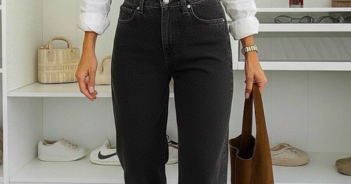 Jeans balloon model in zwart | Diva Fashion