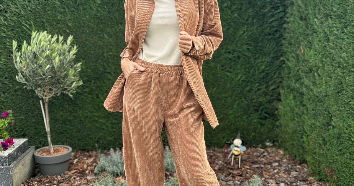 Hemd in velour camel | Diva Fashion