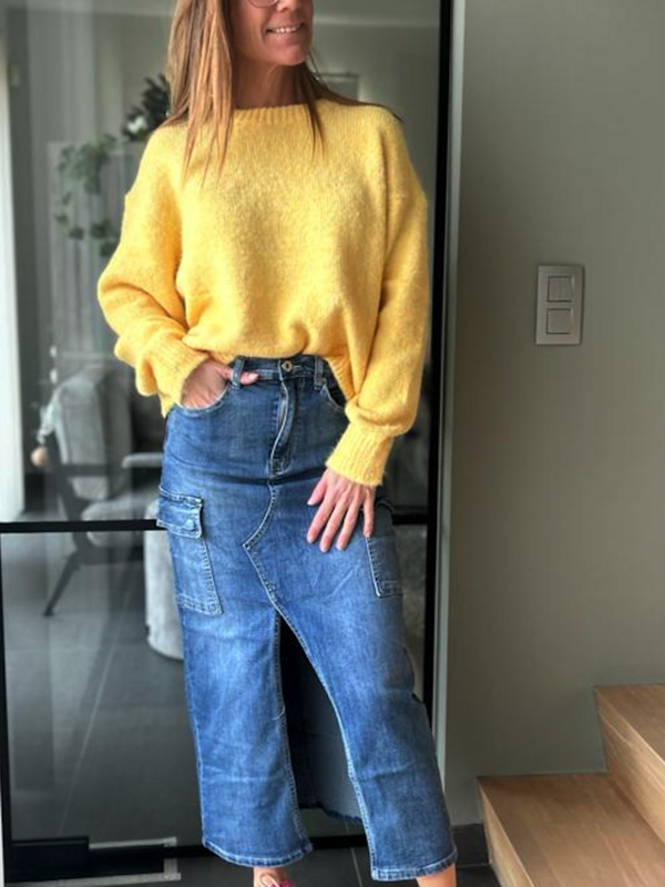 Jeans rok met zakken | Diva Fashion